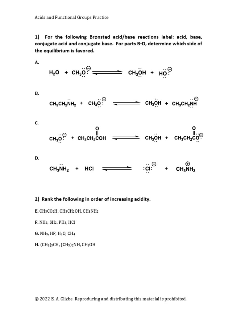 Acids Functional Groups1 | PDF