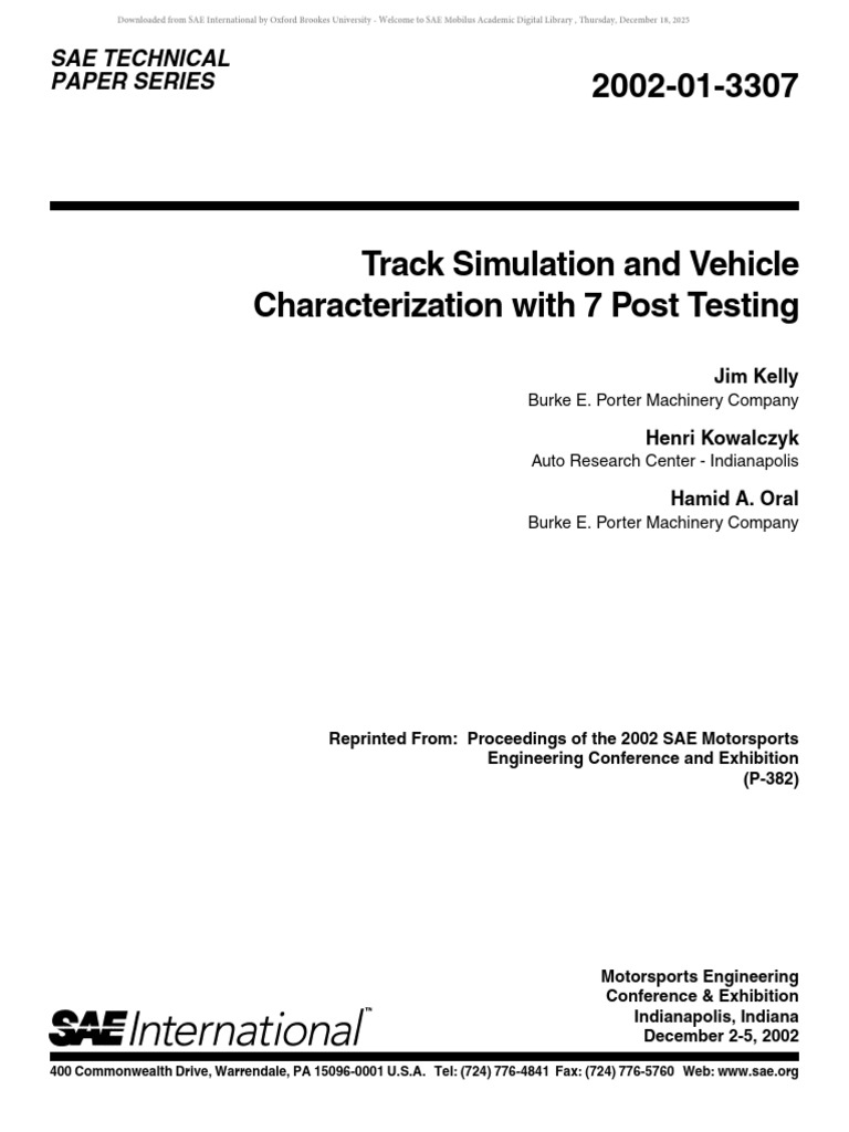 7-Post Testing for Vehicle Dynamics Optimization | PDF | Auto Racing ...