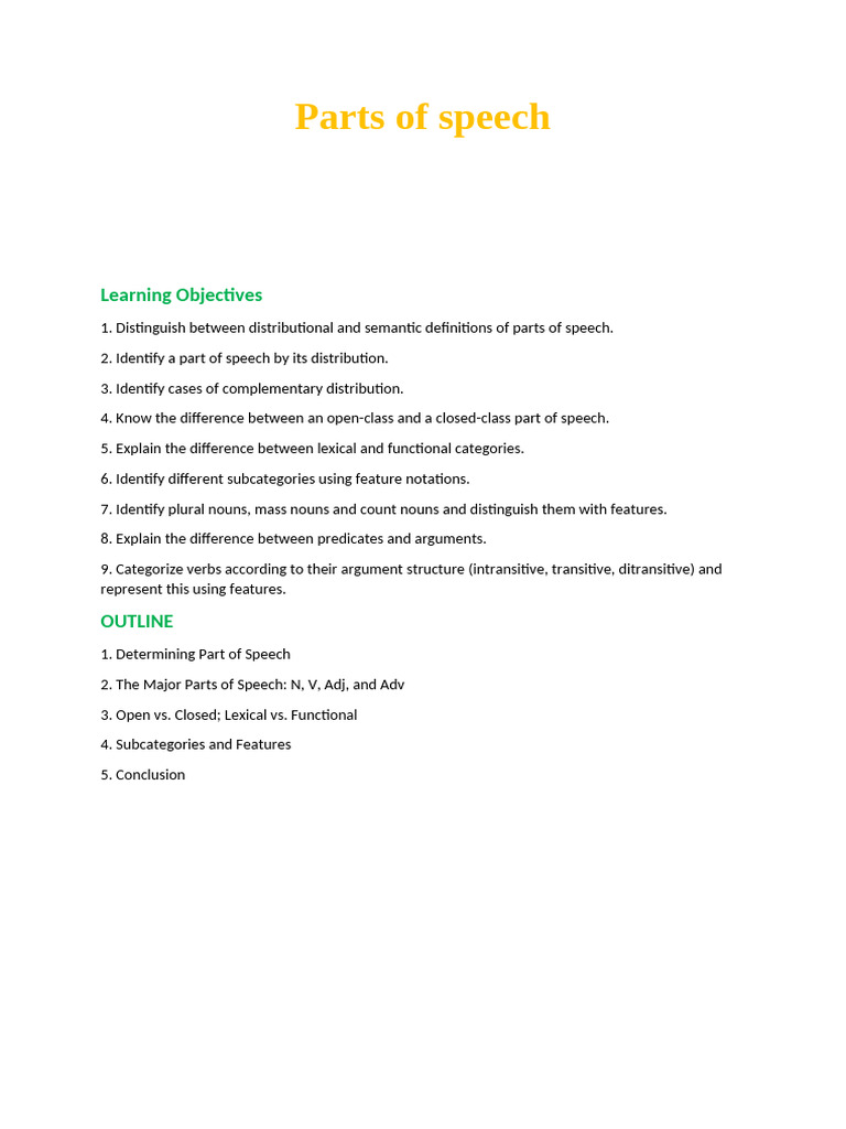 Understanding Parts of Speech | PDF | Part Of Speech | Word