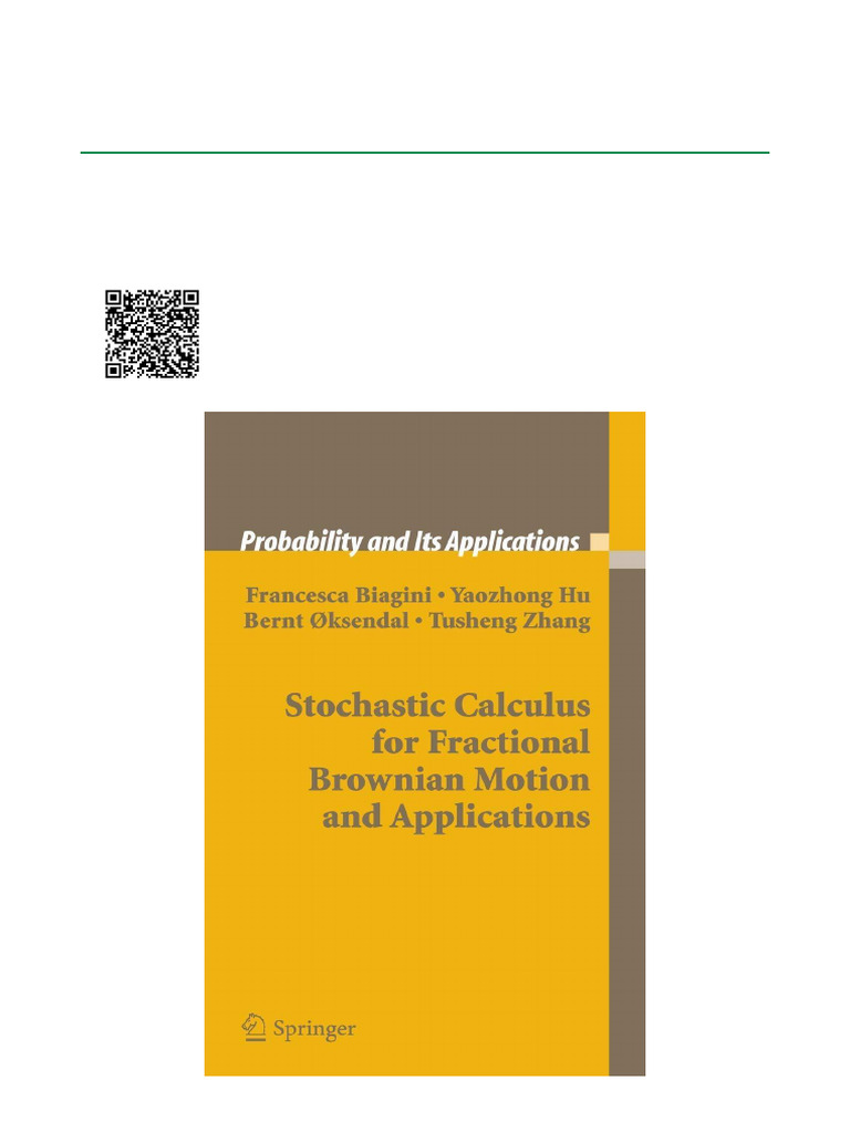Stochastic Calculus for Fractional Brownian Motion and Applications ...
