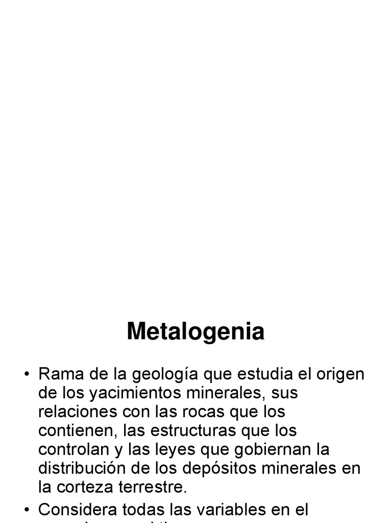 Metalogenia: Origen y Tipos de Minerales | PDF | Minerales | Magma