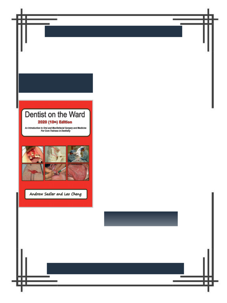 Dentist on the Ward 2020 An Introduction to Oral and Maxillofacial ...