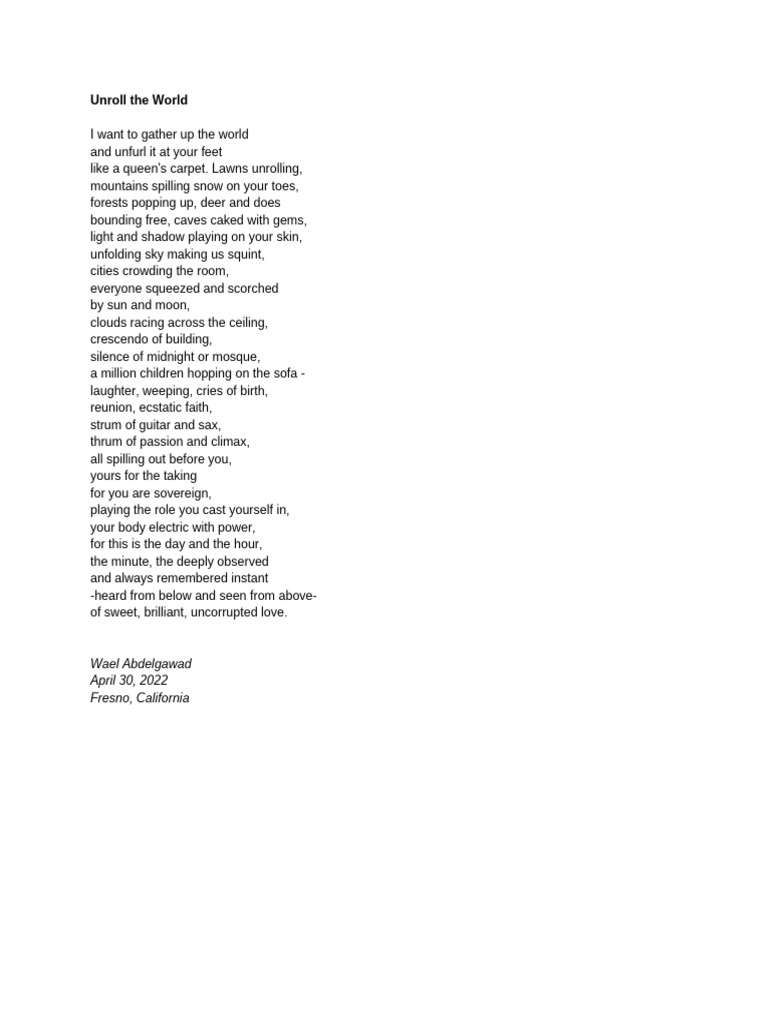 Love Poem_ Unroll the World | PDF