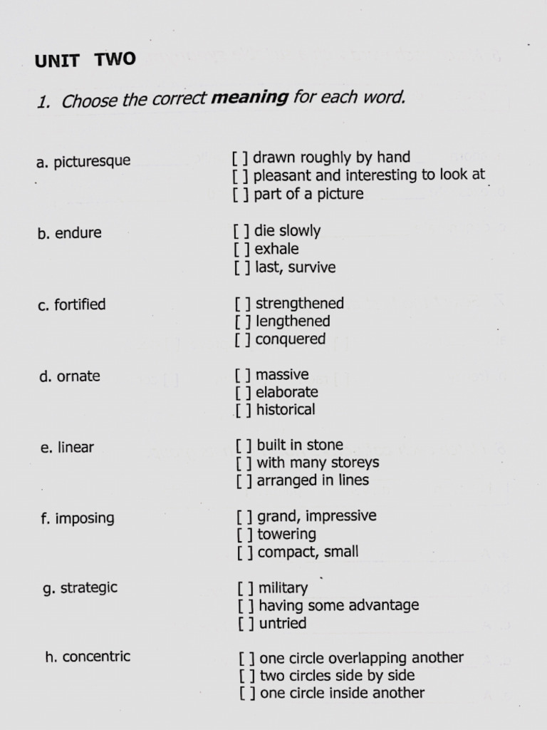 Unit2 Vocabulary | PDF