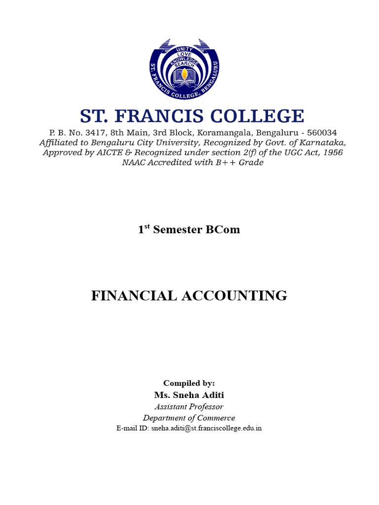 Financial Accounting Syllabus Overview | PDF | Debits And Credits ...