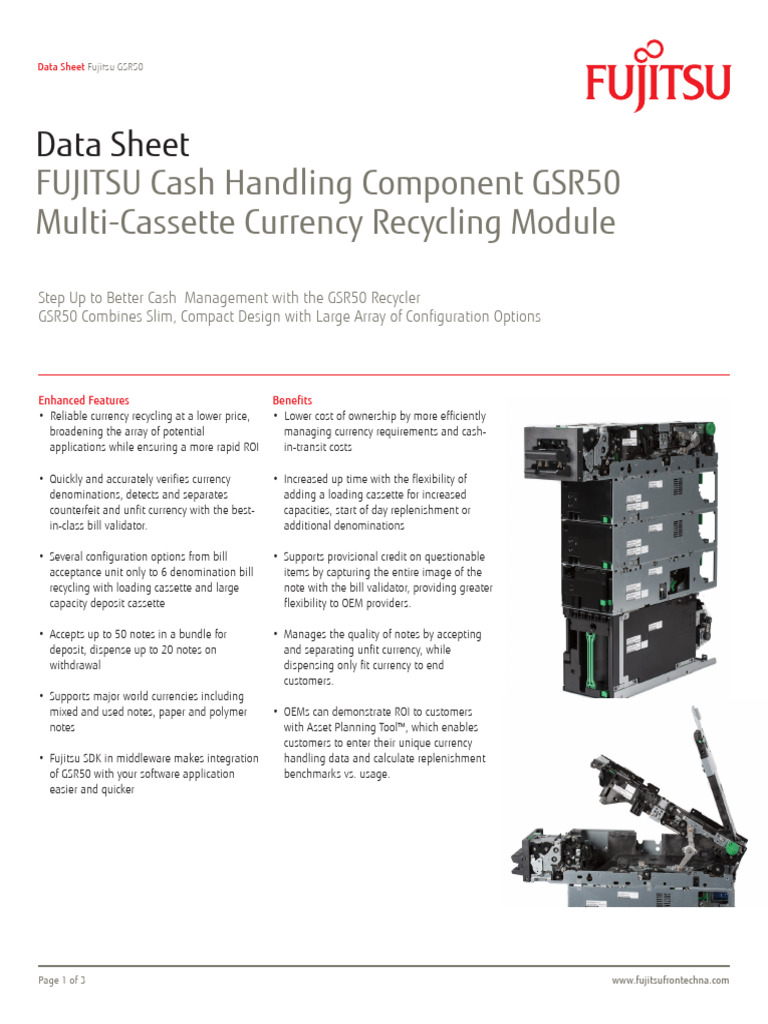 Fujitsu GSR50 | PDF | Cash | Computing