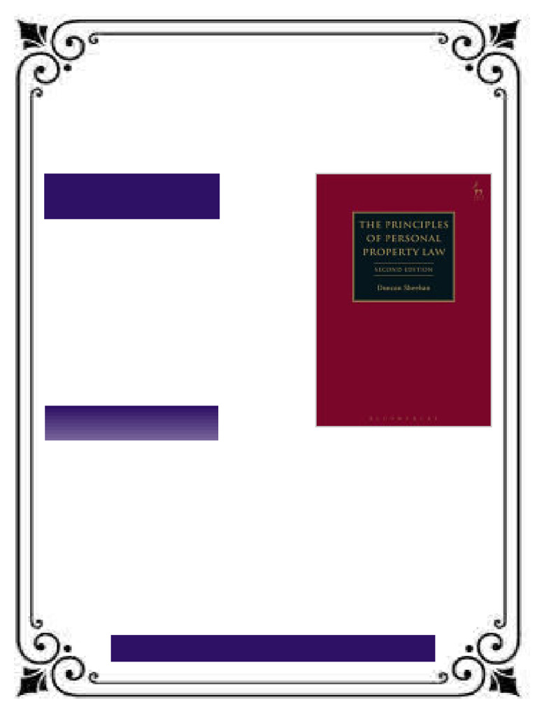 The Principles of Personal Property Law 2nd Edition Duncan Sheehan ...