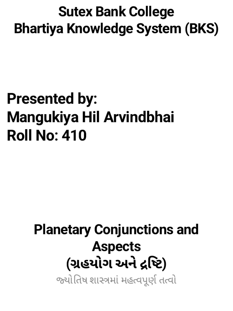 Planetary Conjunctions Aspects Gujarati 410 | PDF