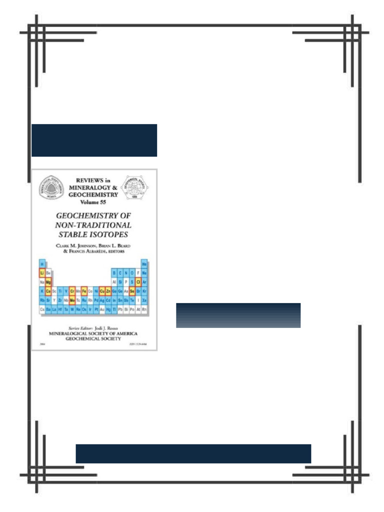 Geochemistry of Non traditional Stable Isotopes Clark Montgomery ...