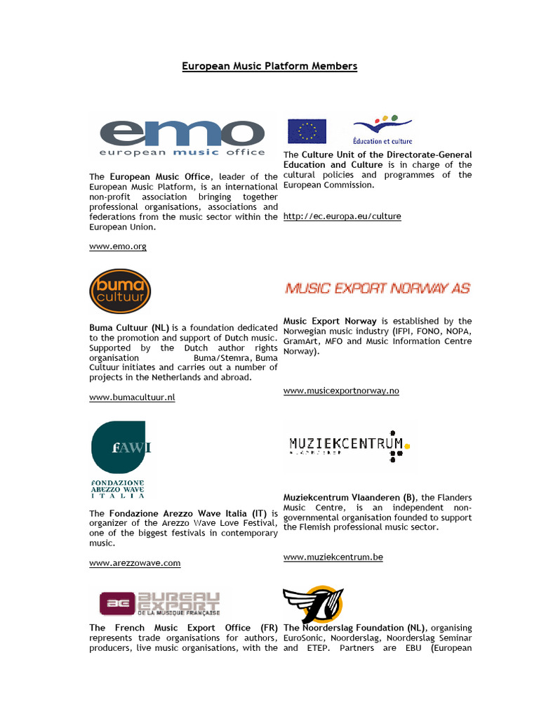 European Music Platform Overview | PDF