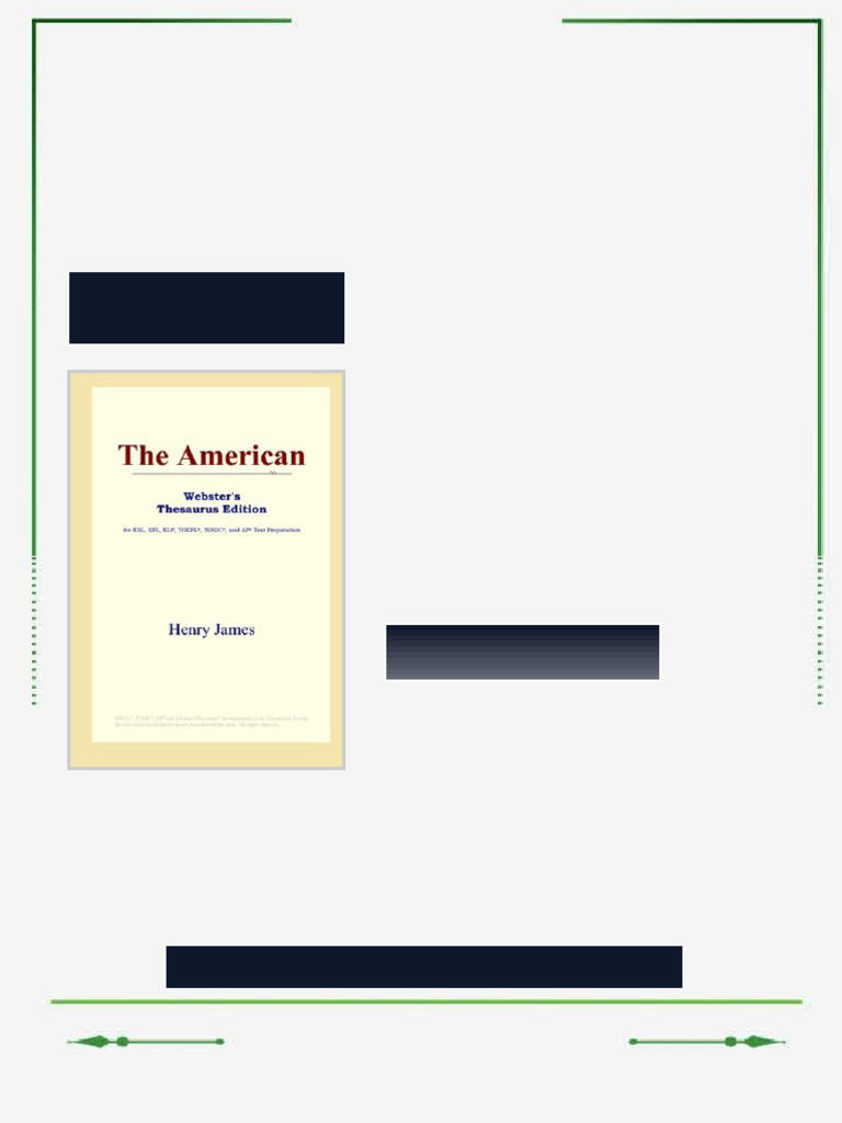 The American Webster S Thesaurus Edition Henry James Ebook Vector PDF ...