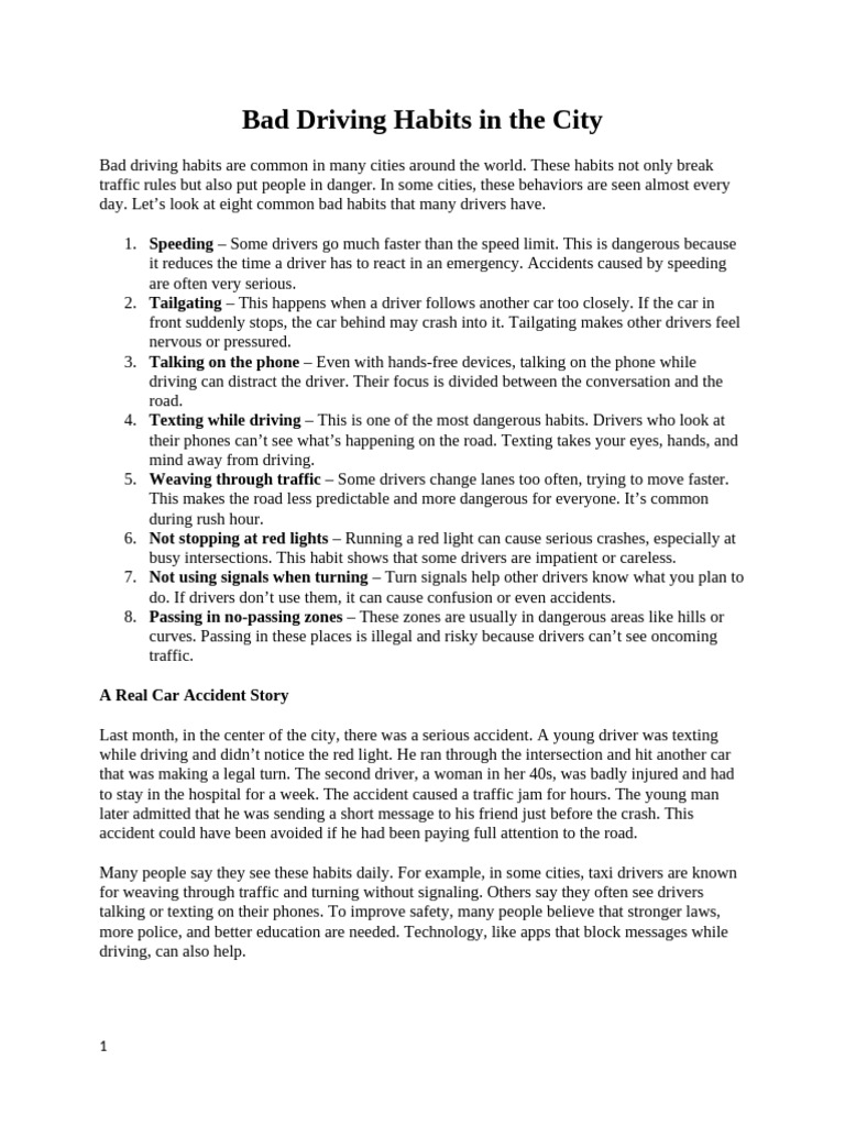Common Bad Driving Habits Explained | PDF | Traffic | Traffic Collision