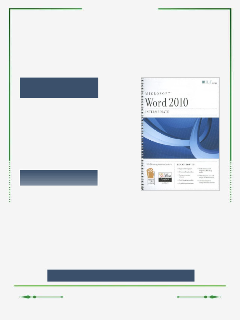 Word 2010 Intermediate Student Manual Axzo Press Ebook Browser-Version ...