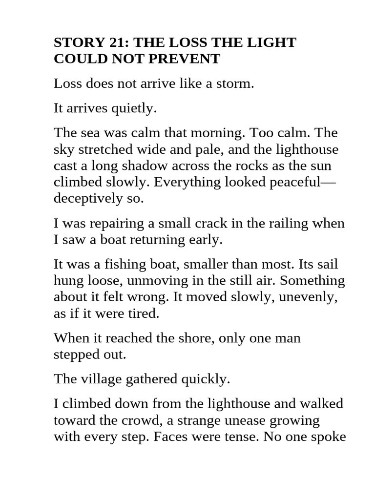 Story 21: The Loss The Light Could Not Prevent | PDF