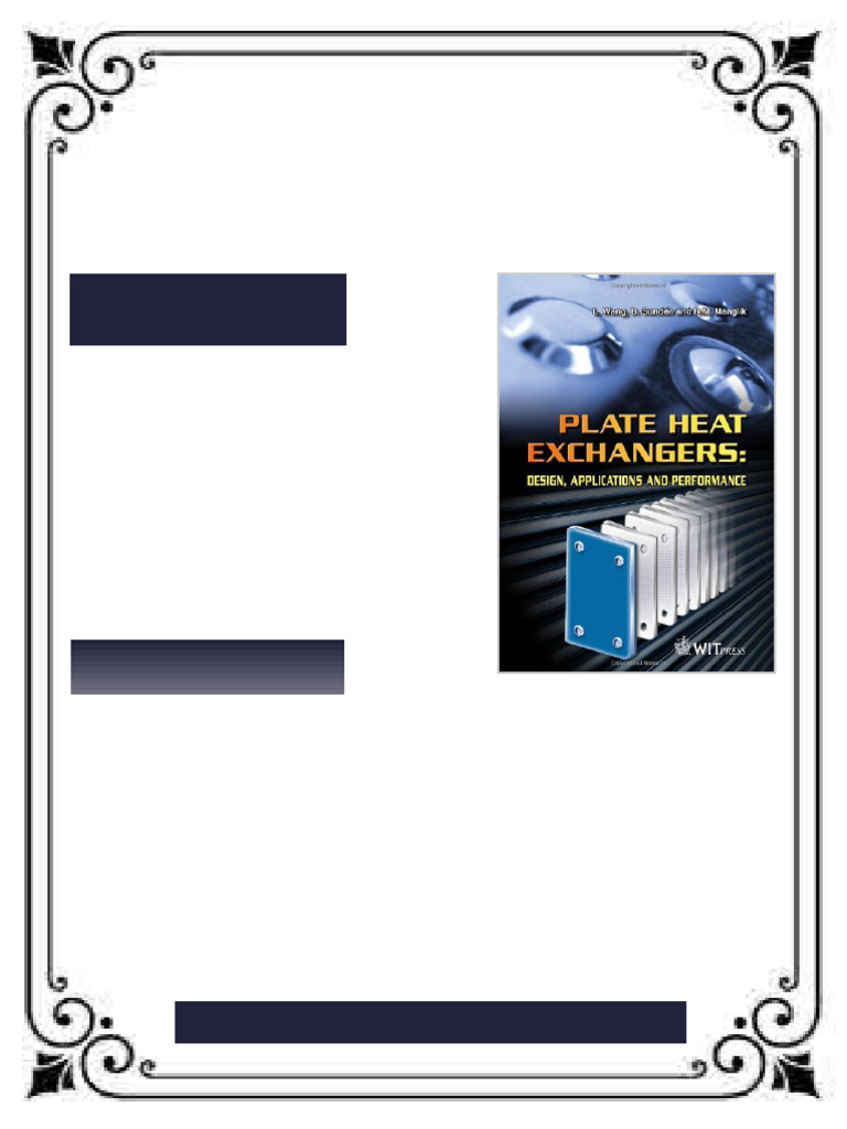 Plate Heat Exchangers Design Applications and Performance 1st Edition L ...