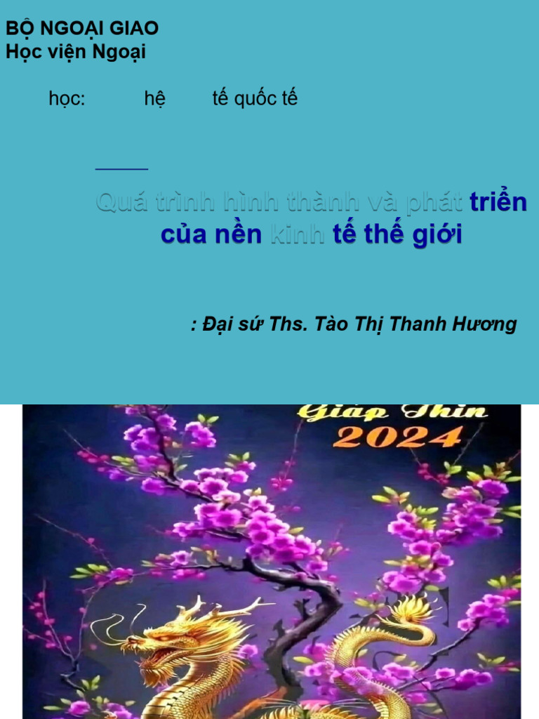 1 QT hình thành và pt của nền KTTG 2 | PDF
