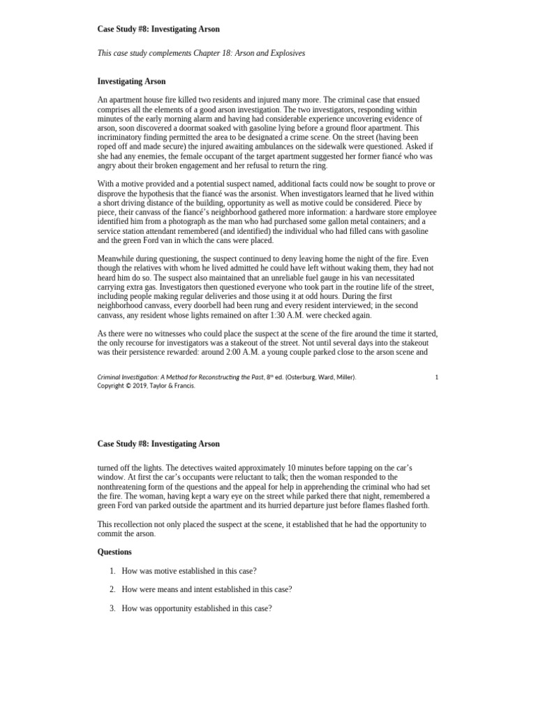 8e Case Study 8 | PDF | Arson | Crime & Violence