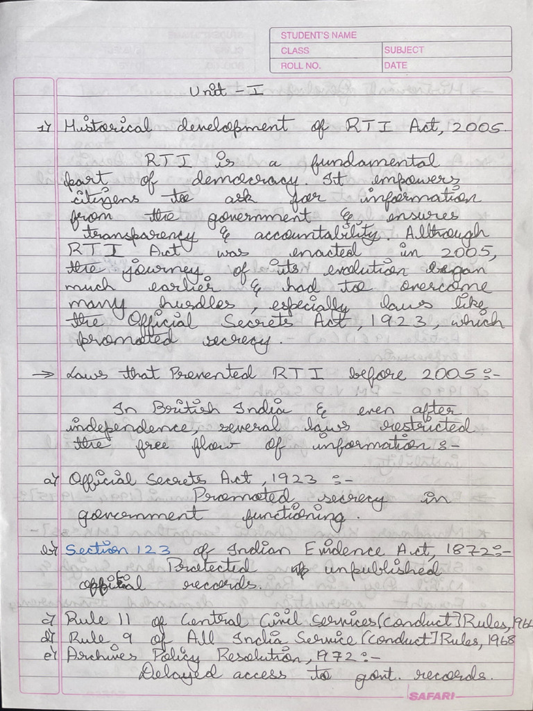 RTI Unit - 1 | PDF