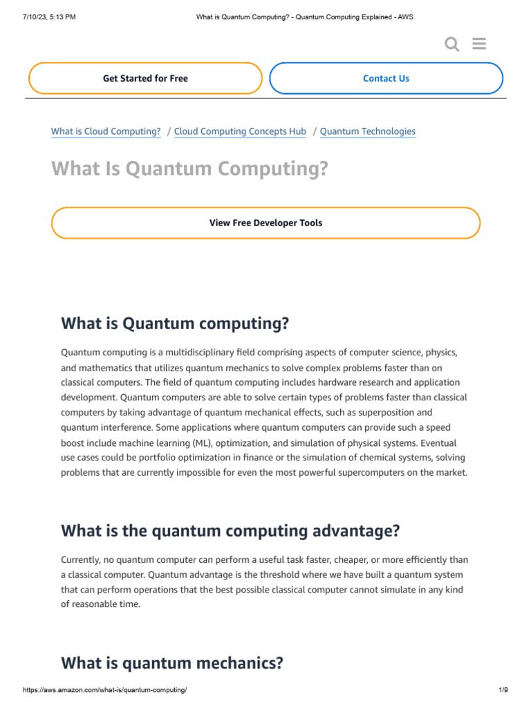 What Is Quantum Computing - Quantum Computing Explained - AWS | PDF ...