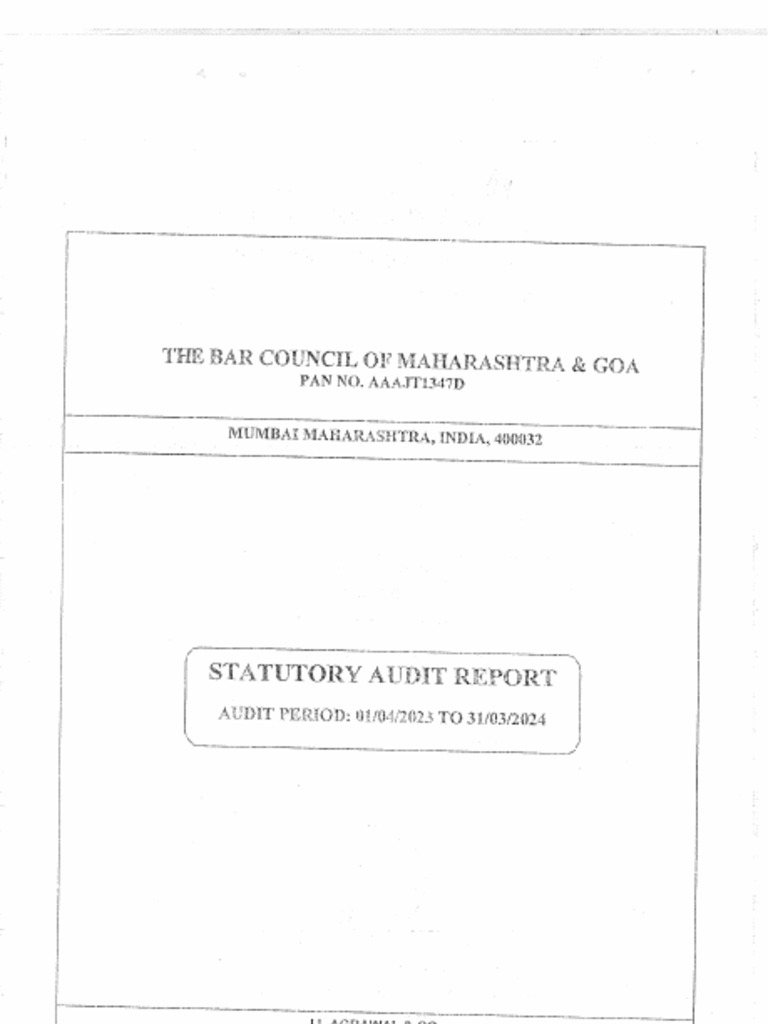 Bar Cauncil Statutory Audit Report | PDF