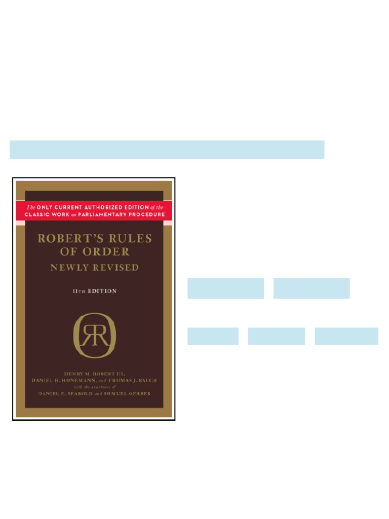 Robert S Rules of Order Newly Revised 11th Edition A New and Enlarged ...