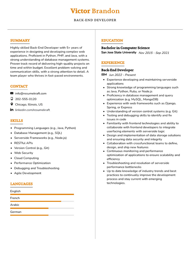 Back End Developer | PDF