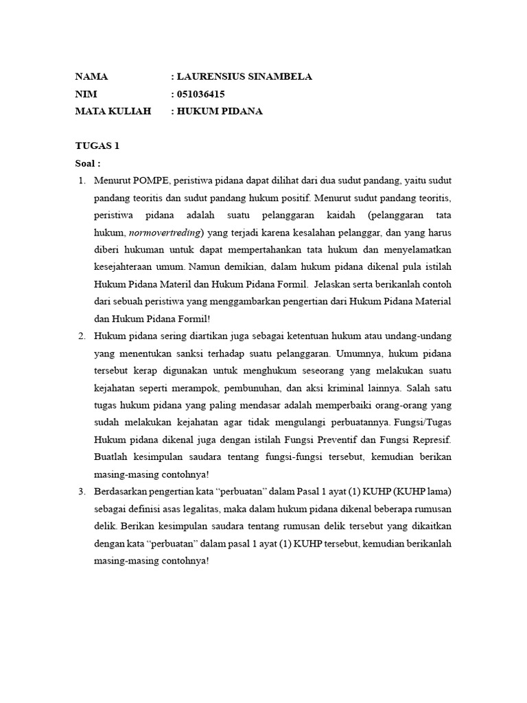 Hukum Pidana: Materiil vs Formil | PDF