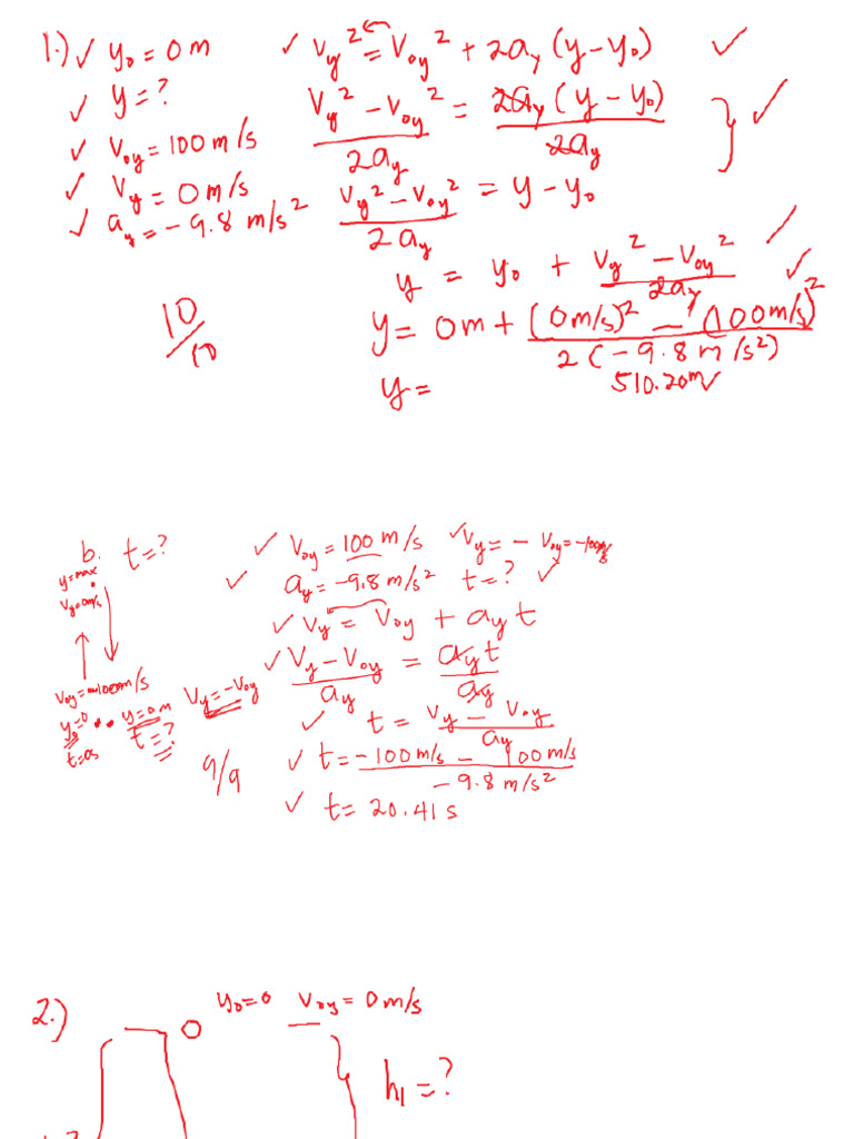 Free Fall SW Answer Key | PDF