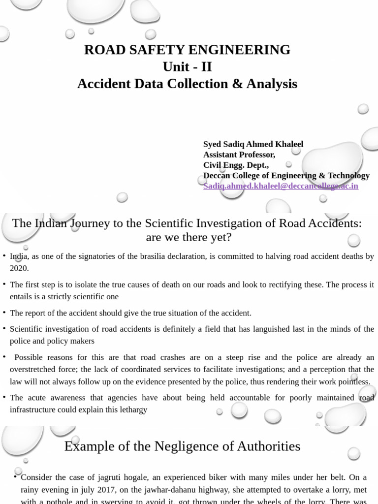 Road Accident Data Collection & Analysis | PDF | Traffic Collision ...