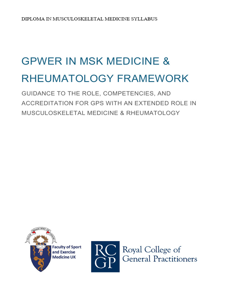 Musculoskeletal Medicine Diploma Syllabus | PDF | Arthritis | General ...