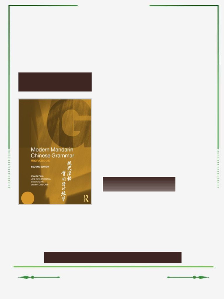 Modern Mandarin Chinese Grammar Workbook 2nd Edition Edition Claudia ...