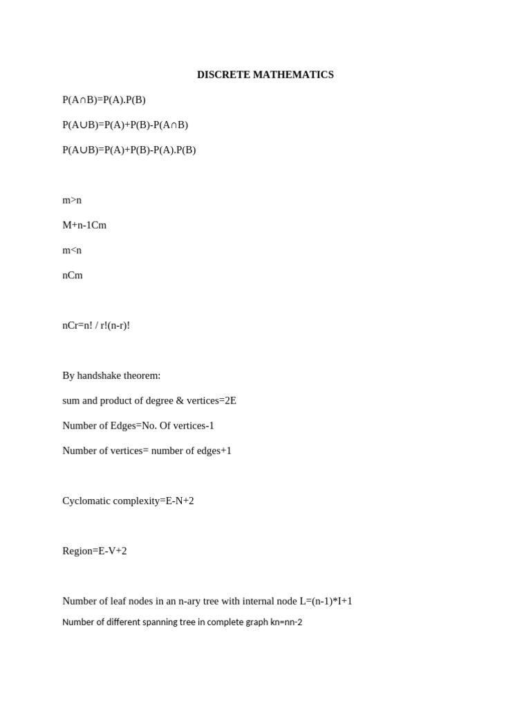 Discrete Mathematics 1 | PDF