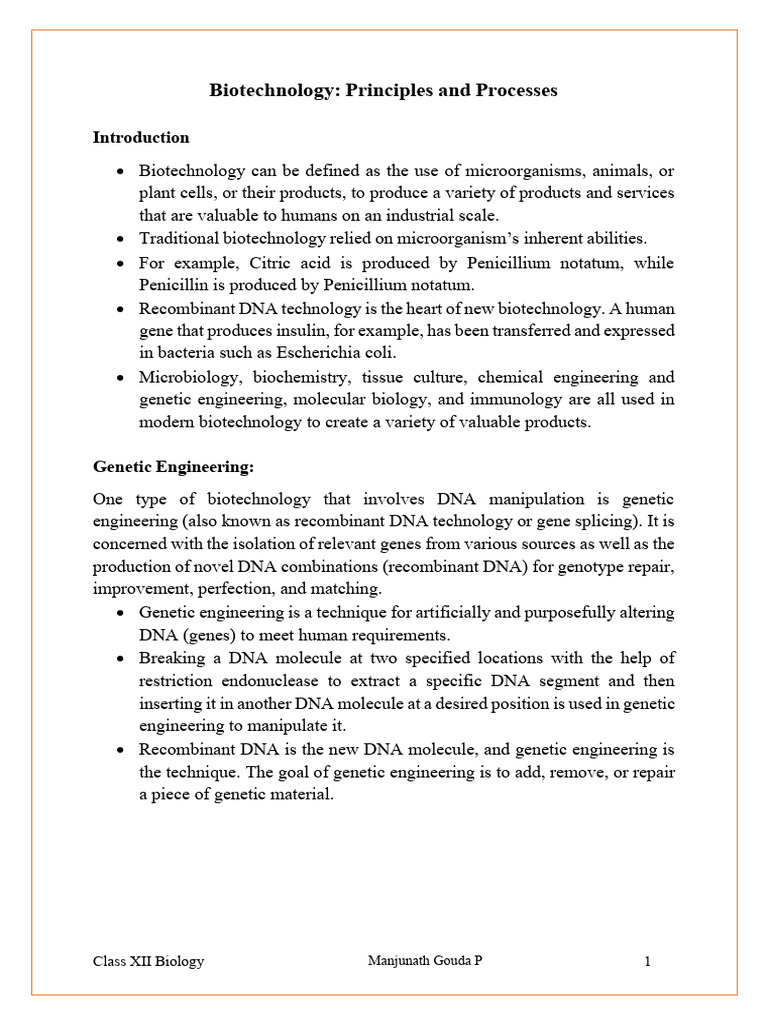 Biotechnology Principles and Process | PDF | Molecular Cloning | Plasmid