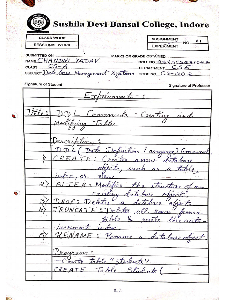 Dbms File Exp 1 2 Pdf