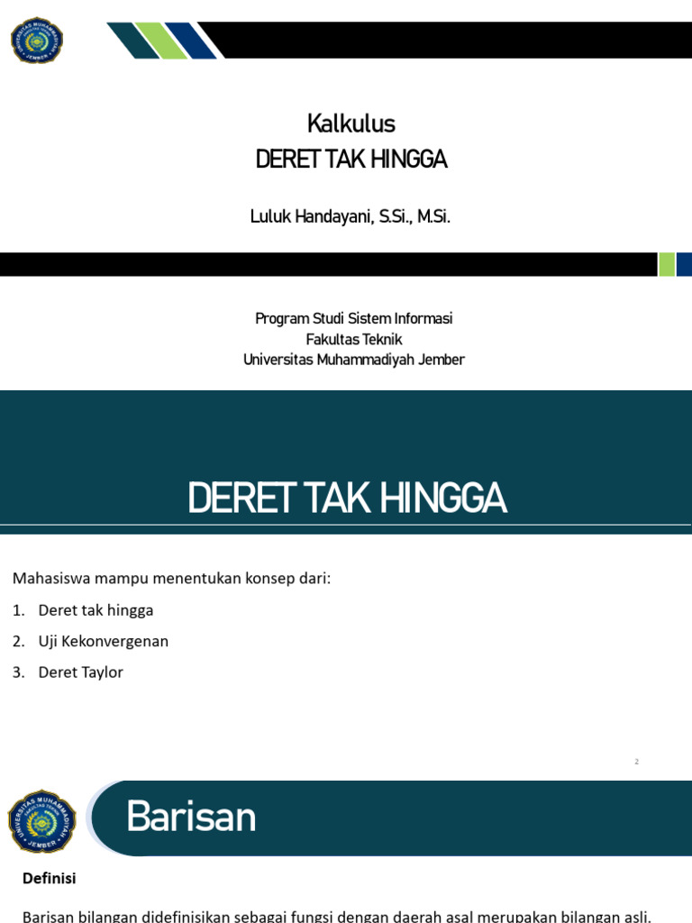 Konsep dan Uji Deret Tak Hingga | PDF
