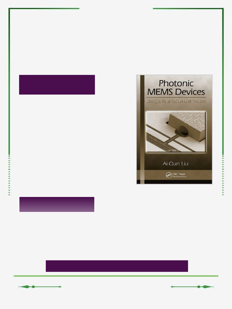Photonic MEMS Devices Design Fabrication and Control Optical Science ...