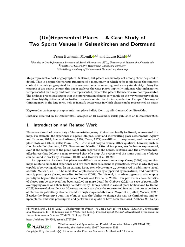 FB Mocnik and L Kühl - (Un) Represented Places - A Case Study of Two ...