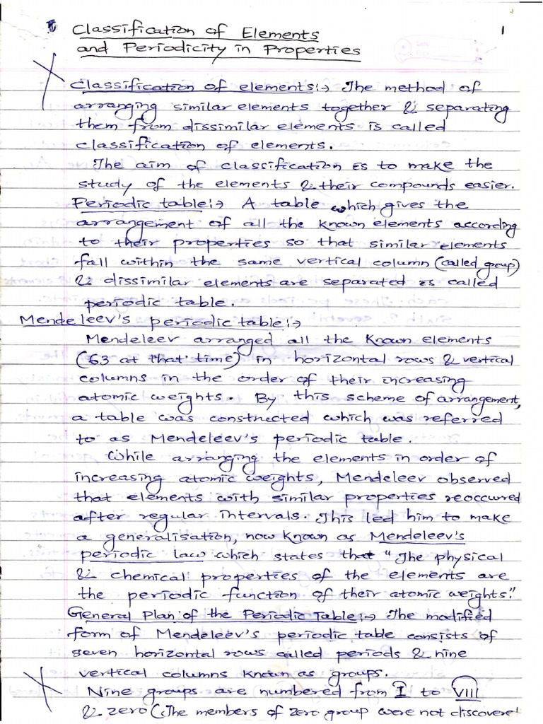 Classification of Elements and Periodicity in Properties Notes | PDF
