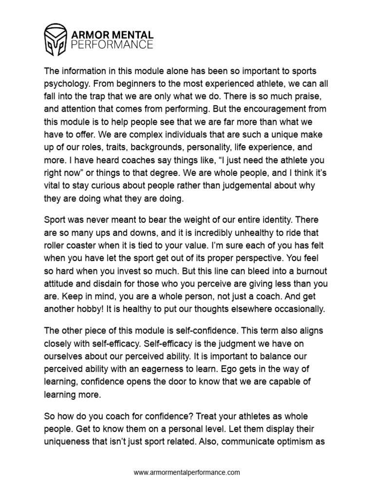 Coaches Notes Confidence PT 2 | PDF