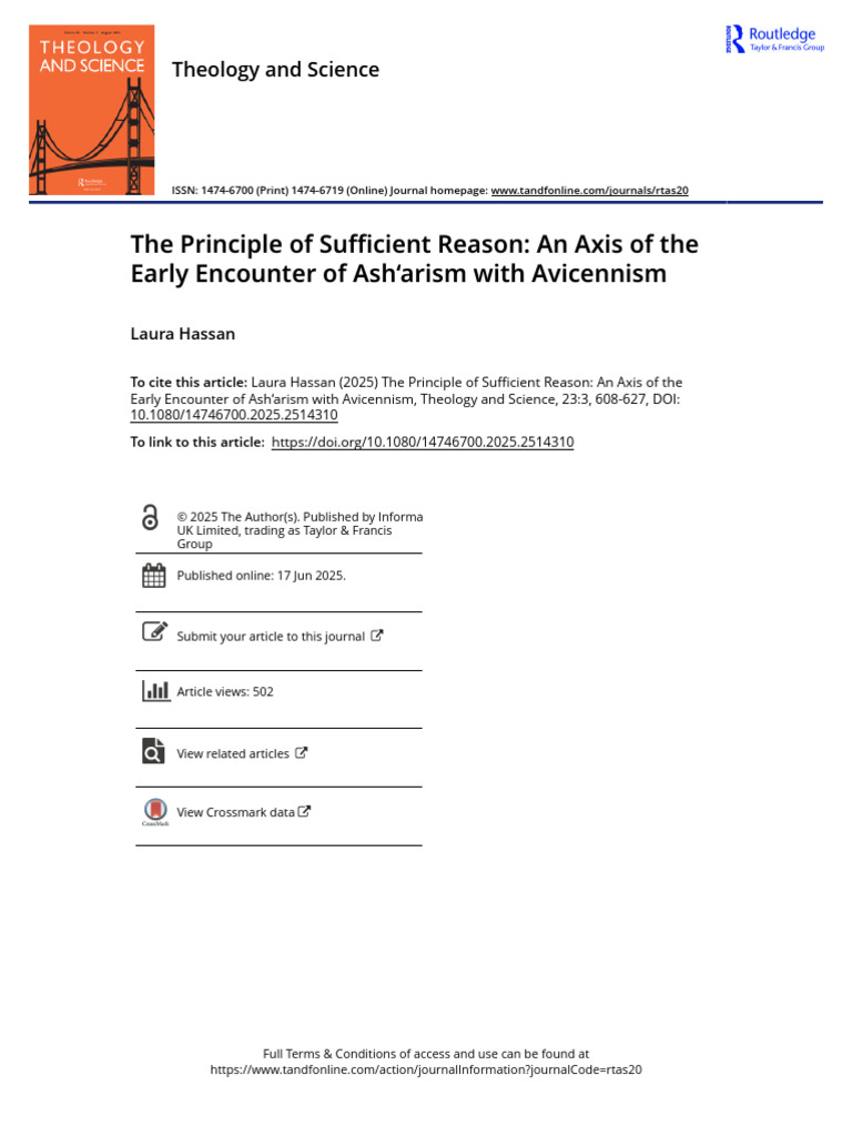 The Principle of Sufficient Reason An Axis of The Early Encounter of ...