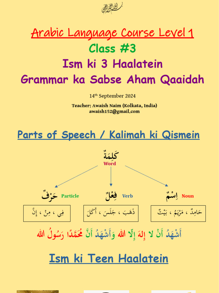 Ism Ki 3 Haalatein (Student Notes) - 2024 Batch | PDF