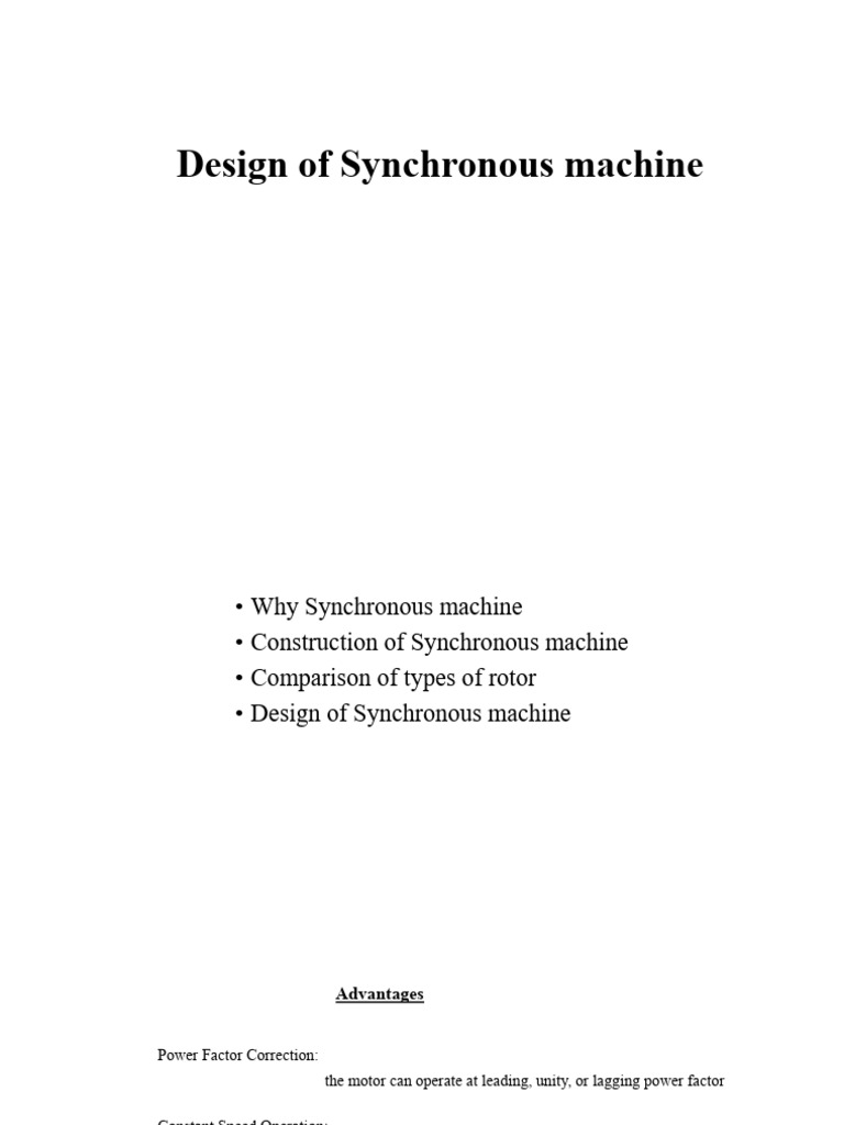 Synchronous Machine Design Overview | PDF | Electric Motor ...