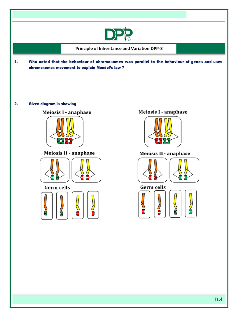 Inheritance and Variation Principles Explained | PDF | Genetic Linkage ...