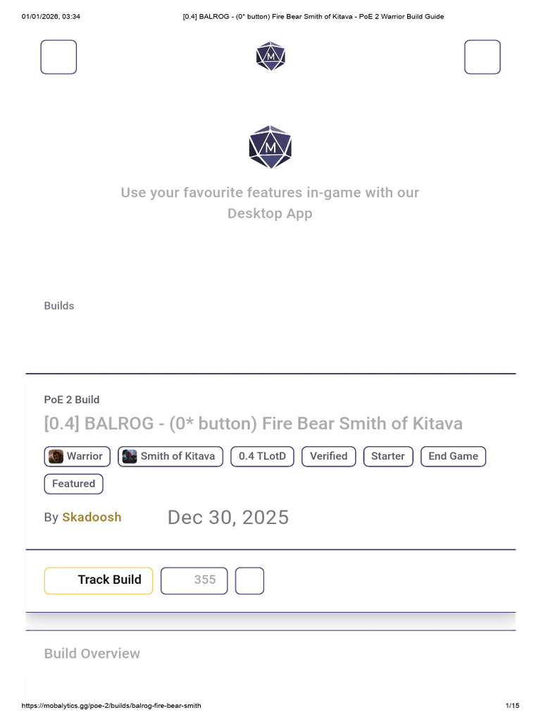 PoE 2 Fire Bear Warrior Build Guide | PDF