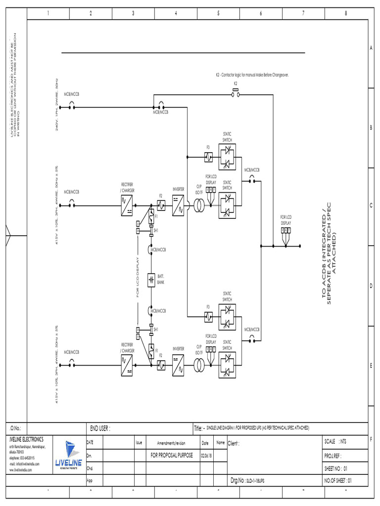 UPS Single Line Diagram for Proposal | PDF | Electric Power ...
