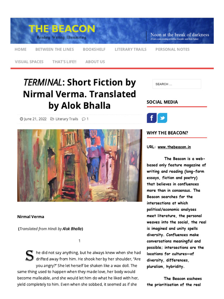 Nirmal Verma's "Terminal": A Short Fiction | PDF