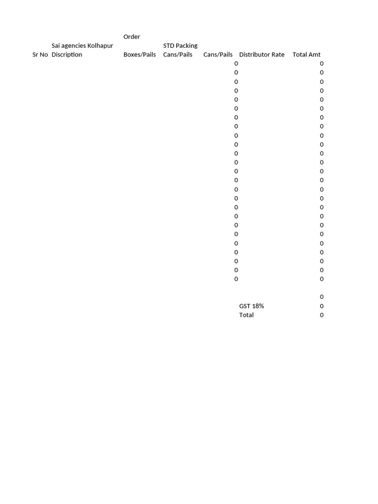 Format Champol Oil Order | PDF