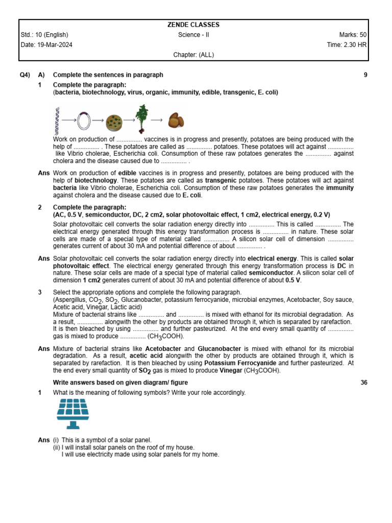10th Grade Science Exam Preparation Guide | PDF | Reproduction ...