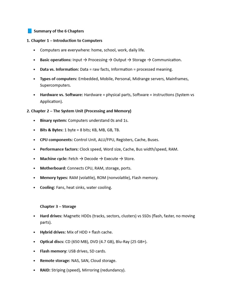 ? Summary of The 6 Chapters | PDF | Computer Data Storage | Flash Memory