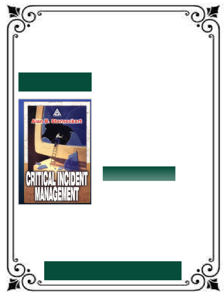 Critical Incident Management 1st Edition Alan B. Sterneckert Ebook Full ...